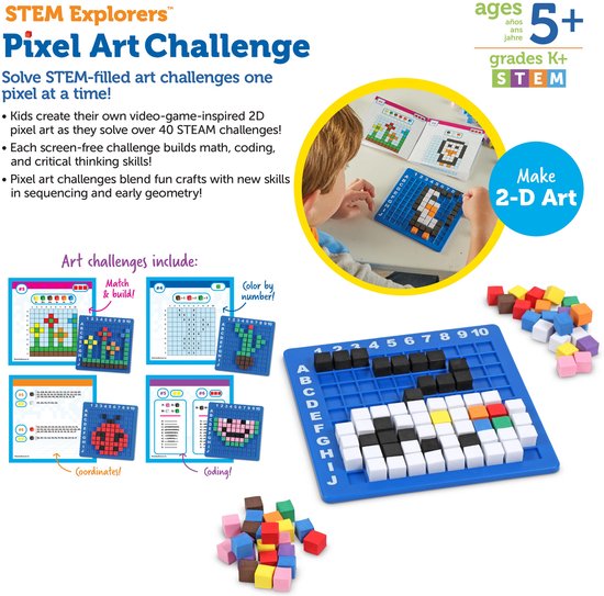 Learning Resources pixel kunst STEM speelgoed - Pixel Art Challenge set ...