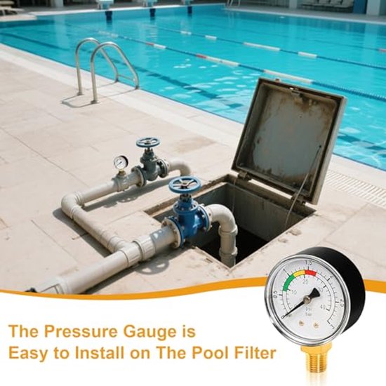 Pressure Gauge, Water Pressure Gauge, 1/4 inch, Pool Pressure Gauge ...