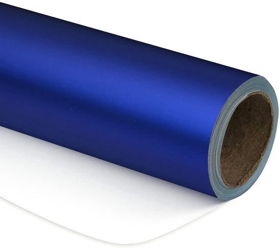 Blue Metallic Wrapping Paper - Mini Roll - Solid Color Matte Paper ...