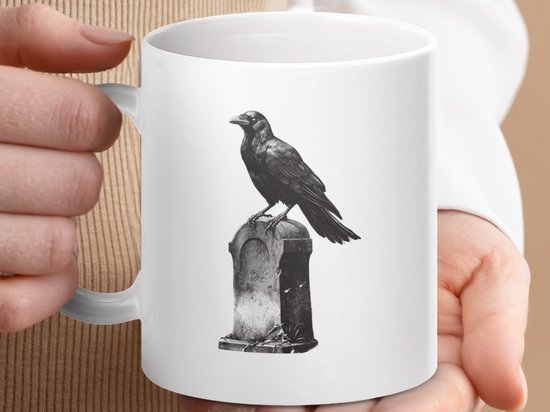 Mok Raven Op Grafsteen, Gothic Mug, Halloween Koffie, Spooky Decor ...