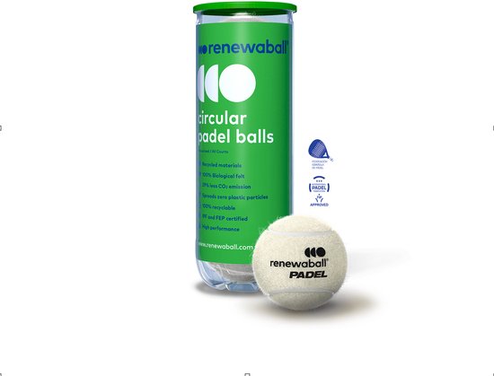 Renewaball 3 natural padel balls | bol