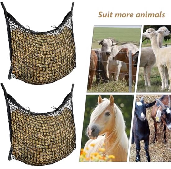 Pack of 2 Hay Nets, 90 x 60 cm, Hay Bag for Horses, Hay Bag for Horses ...