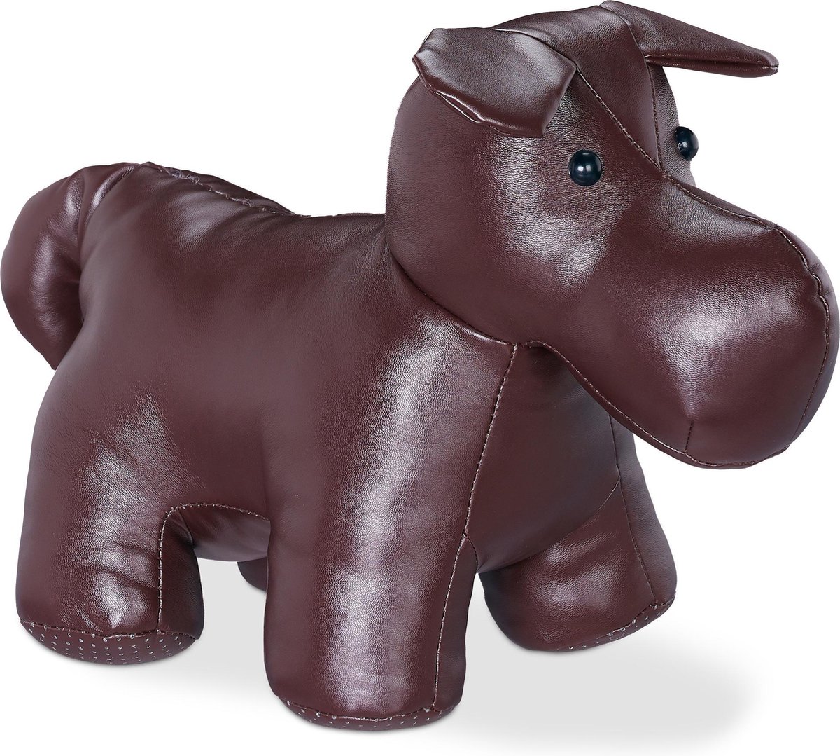Relaxdays deurstopper hond - kunstleer - deurstop - deurbuffer ...