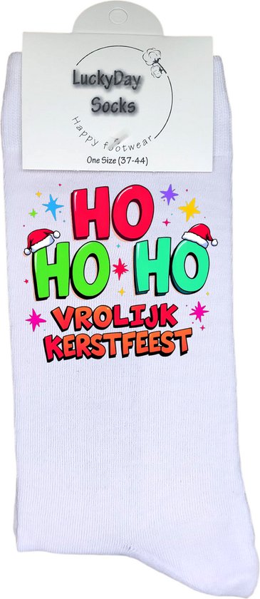 Ho Ho Ho Vrolijk kerstfeest - Leuke sokken - Modern kerst - Grappige ...