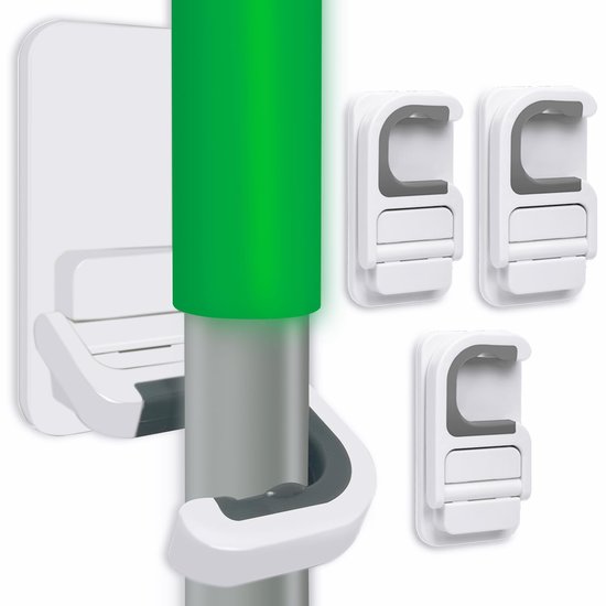 Set van 3 stuks, wandmontage voor bezem en dweil, geen boren nodig ...