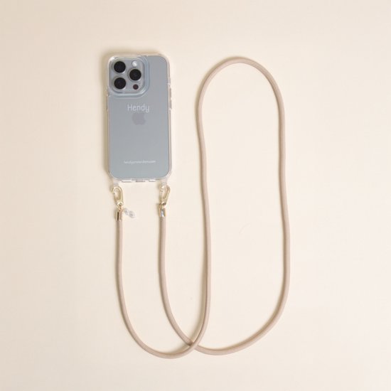 Hendy telefoonhoesje met koord - Beige Flex Telefoonketting - iPhone 13 ...