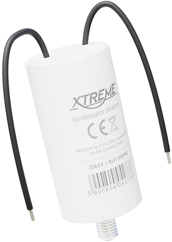 XTREME Motorcondensator 8µF 450V AC - Condensator met Kabels - Start ...