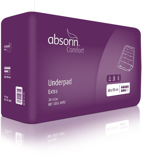 Absorin Comfort - Extra - Onderlegger - 60x90cm - 7 Drops - Wit | bol