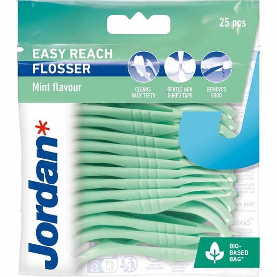Jordan - Flosser - Easy Reach - Munt Smaak - 25 Ragers - 1 stuk | bol
