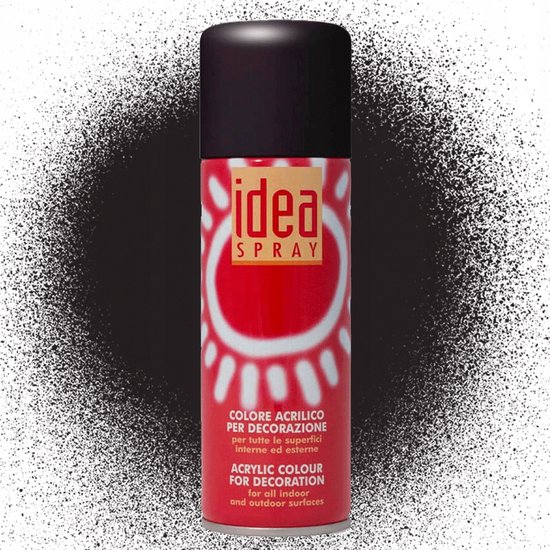 Idea Spray Acrylverf 200ml - Zwart | bol