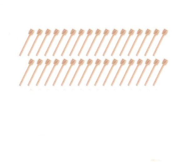 Honingstokje - 35 Stuks - Honeydripper - Hout - Honinglepel - Lepel ...