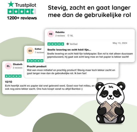 Bamboi Toiletpapier - Bamboe Wc Papier (3-laags) - 48 Maxi rollen - 400 ...