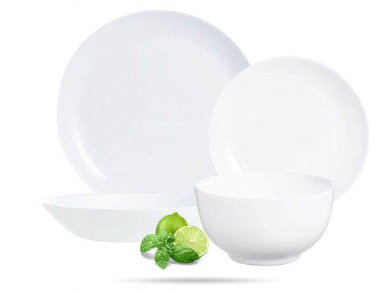 Luminarc Diwali Servies voor 4 personen, 16-delig, wit | bol