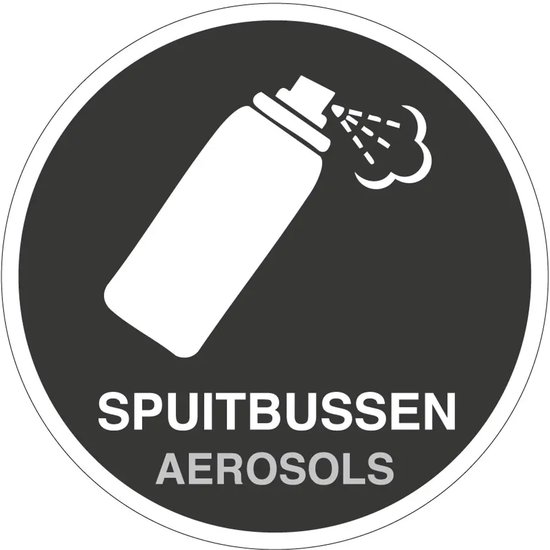 Spuitbussen afval bord - dibond materiaal - 30 cm | bol