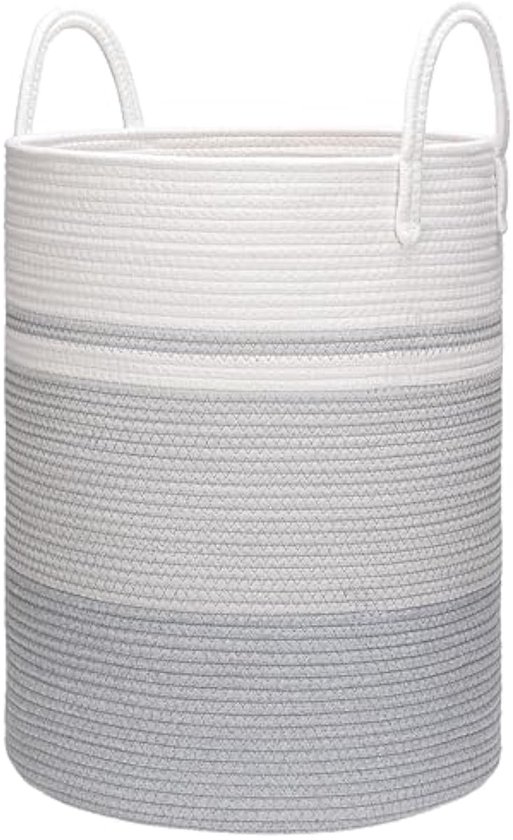 Hoge wasmand, grote geweven wasmand met handgrepen, 50 cm x 38 cm ...