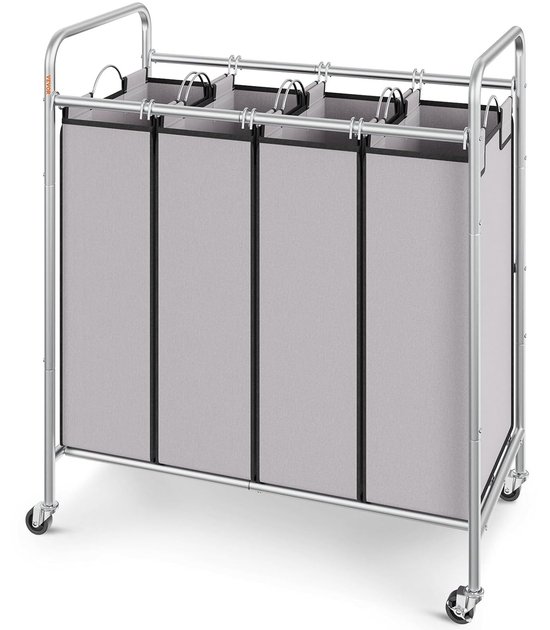 Chariot de tri du linge - Cadre Heavy- 4 Tassen - Étanche - 1 pièce | bol