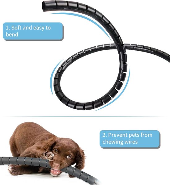 Self Closing Cable Hose - 2 x 3 m - 22 mm/28 mm Diameter - Hiding Cable ...