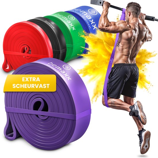 bemaxx Pull Up Weerstandsband Elastiek band Fitness + Trainingsgids ...