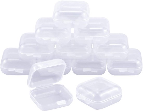 20x Mini Opbergdoosjes Transparant – Kleine Kunststof Doosjes met ...