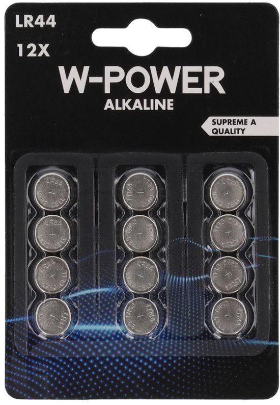 12 Stuks LR44 W-Power Alkaline Knoopcel Batterijen | bol