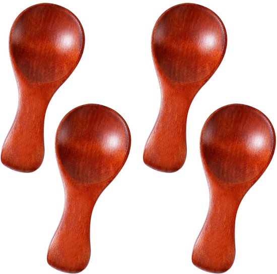 4pcs Small Wooden Spoons, Mini Spice Spoons Small Spoons Wooden Serving ...
