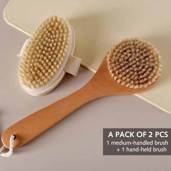 Back Brush, Drying Brush, Body Brush, Soft Natural Mane, for Peeling ...