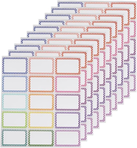 Premium - Kleurrijke zelfklevende naamlabels | 150 stuks | Rechthoekige ...