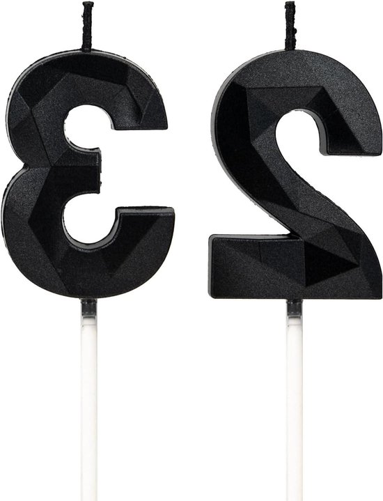 23e verjaardag | Zwart cijfer 23 kaarsen | Happy Birthday ...