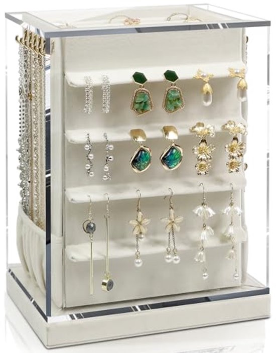 Rotatable Jewellery Storage Box with 5 Drawers - Large Vertical ...