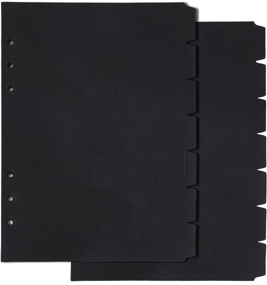 2 sets 14 sheets A5 index binder dividers - zwarte plastic binder ...