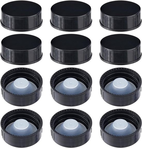 Pack of 30 Laboratoriumdoppen - Plastic - 32.5 mm - Zwart - Lekvrij - Polyethyleen... | bol