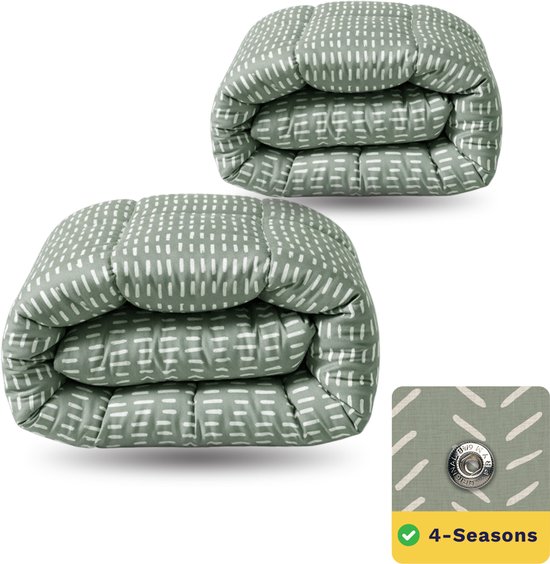 Zelesta Wonderbed Olive Stitches 140x200 - Dekbed zonder overtrek - 4 ...