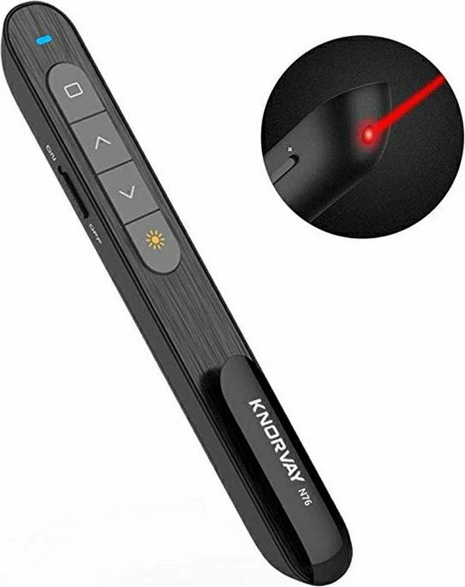 wireless rechargeable USB Presenter met laser - 100 Meter Bereik ...
