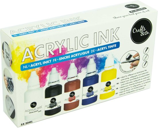 Crafts&Co Airbrush Verf Set - Airbrush Paint - Verf voor Airbrush - 5 ...