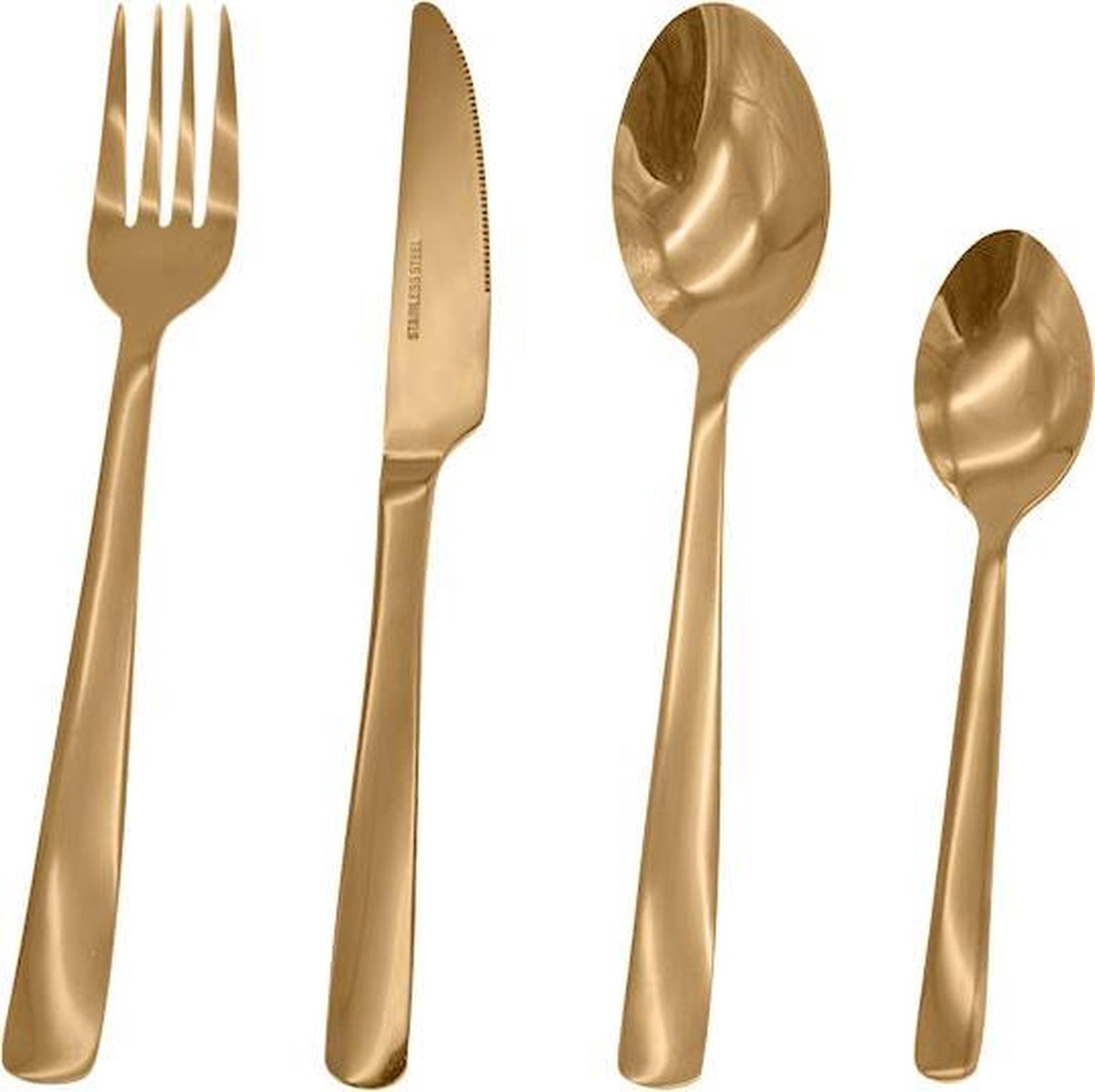 Gouden Complete Bestekset voor de Feestdagen - 24-delig - 6 Personen ...