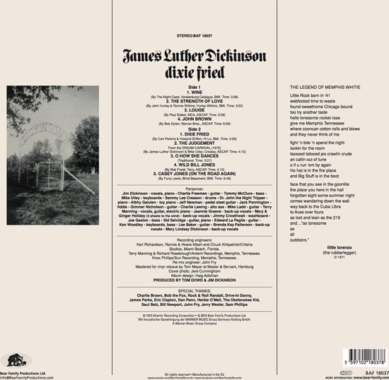 Dixie Fried, James Luther Dickinson | Muziek | bol