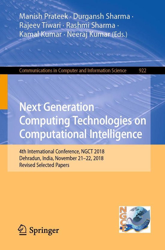 Communications in Computer and Information Science 922 - Next Generation Computing... | bol.com