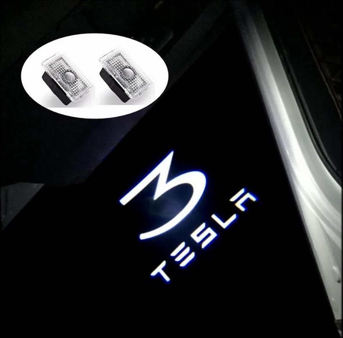 Tesla Model 3 Deur Logo Welkomstlicht LED Projector Deurverlichting ...