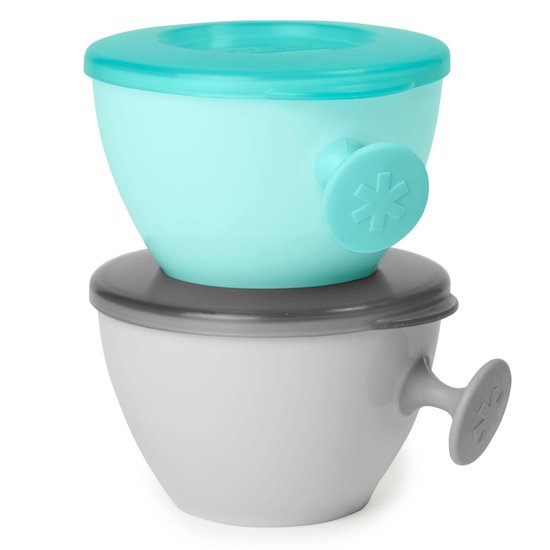 Skip-Hop Easy-Grap Kom - Met Handgreep - Grijs/Groenblouw - 2 Stuks ...