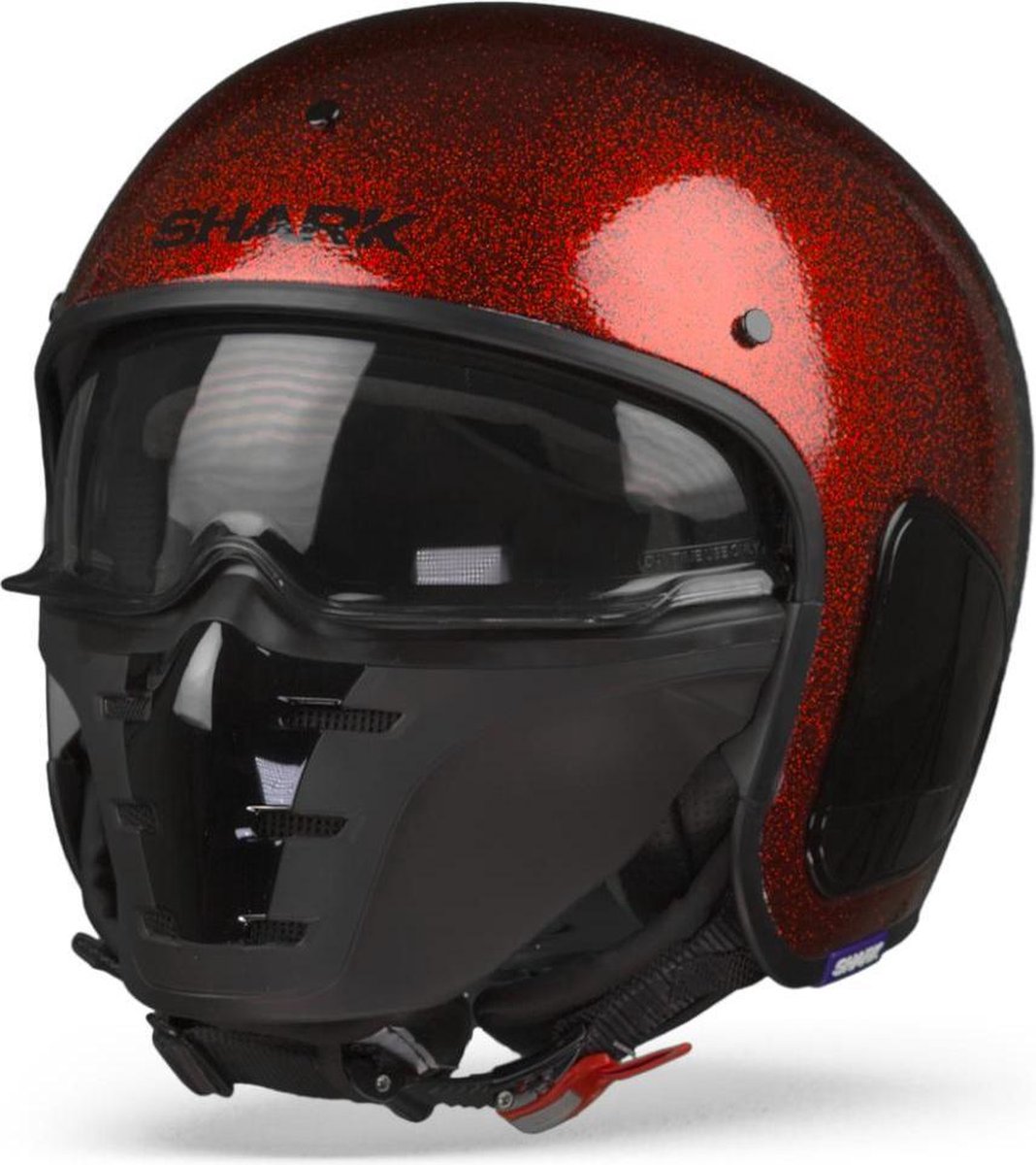 Shark S-Drak Blank Glitter Rood Jethelm - Motorhelm - Maat XXL | bol.com