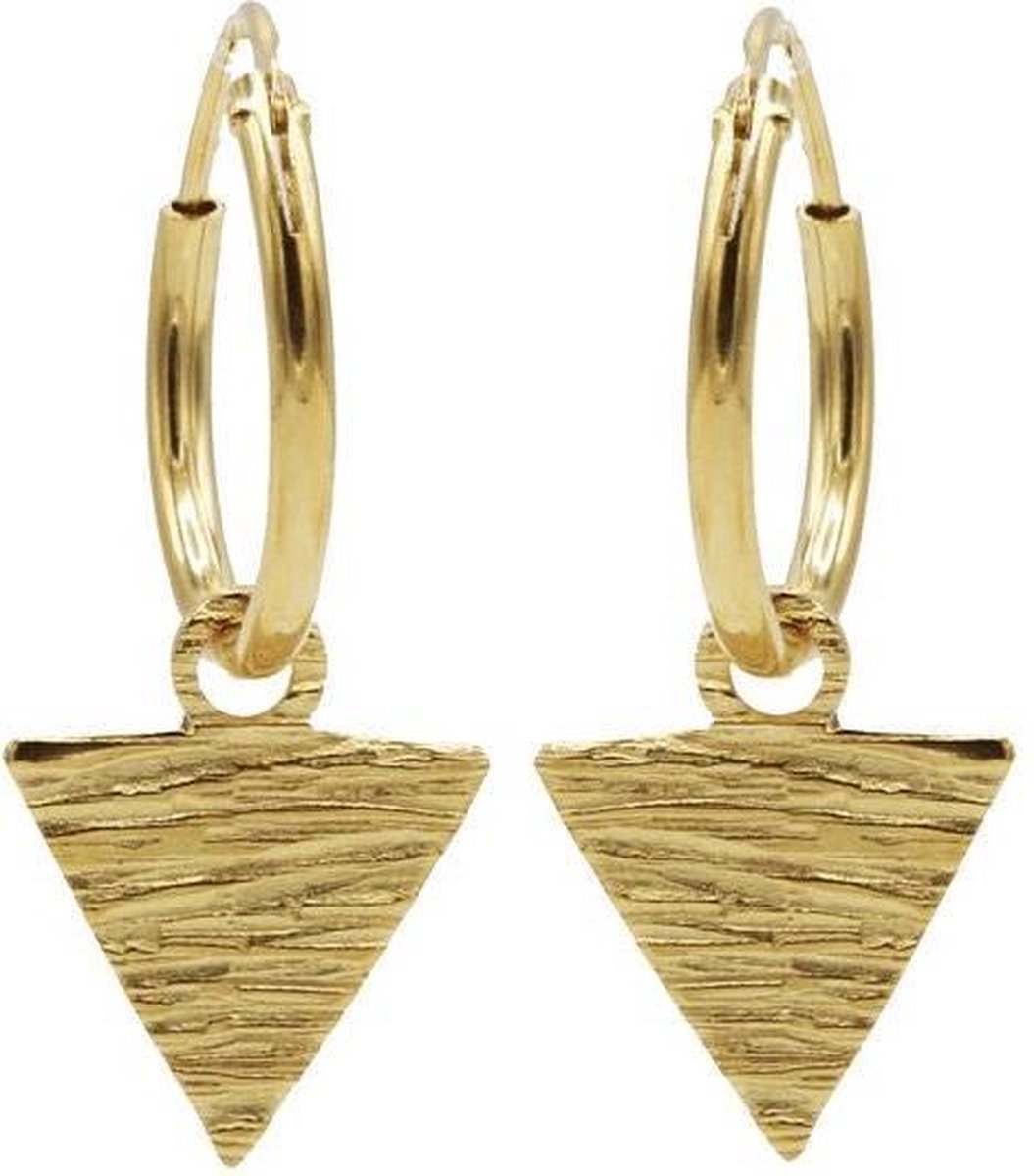 Karma Symbols oorbel triangle wood Goud-M2029 | bol.com