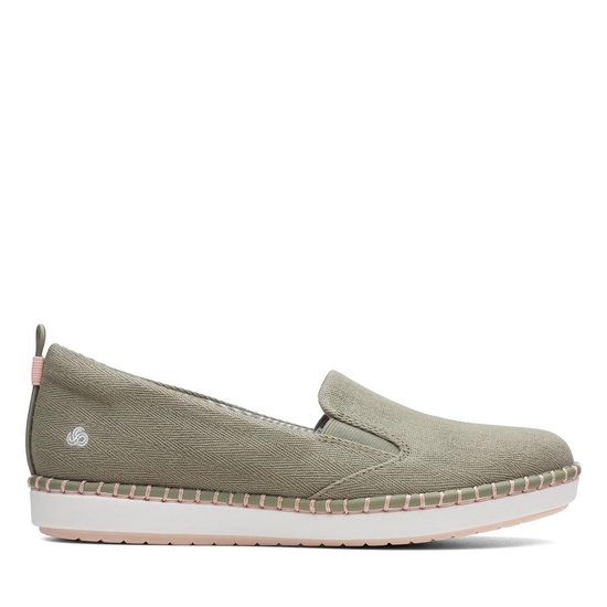 Clarks - Damesschoenen - Step Glow Slip - D - olive - maat 4 | bol.com