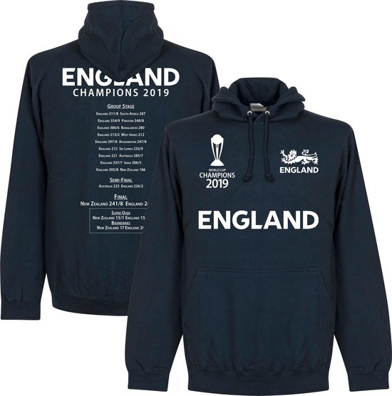 Engeland Cricket World Cup Winners Road to Victory Hoodie - Navy - XXL ...