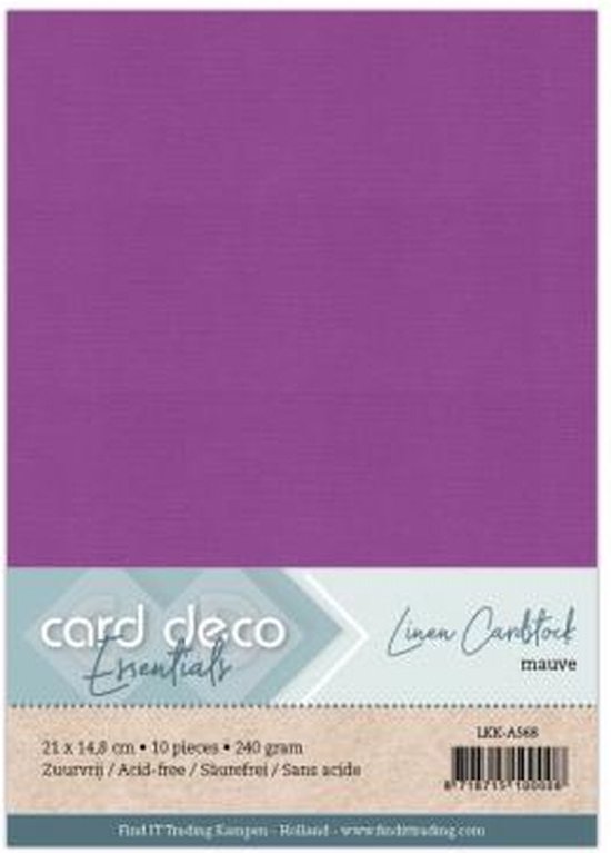 Linen Cardstock - A5 - Mauve 10 stuks | bol