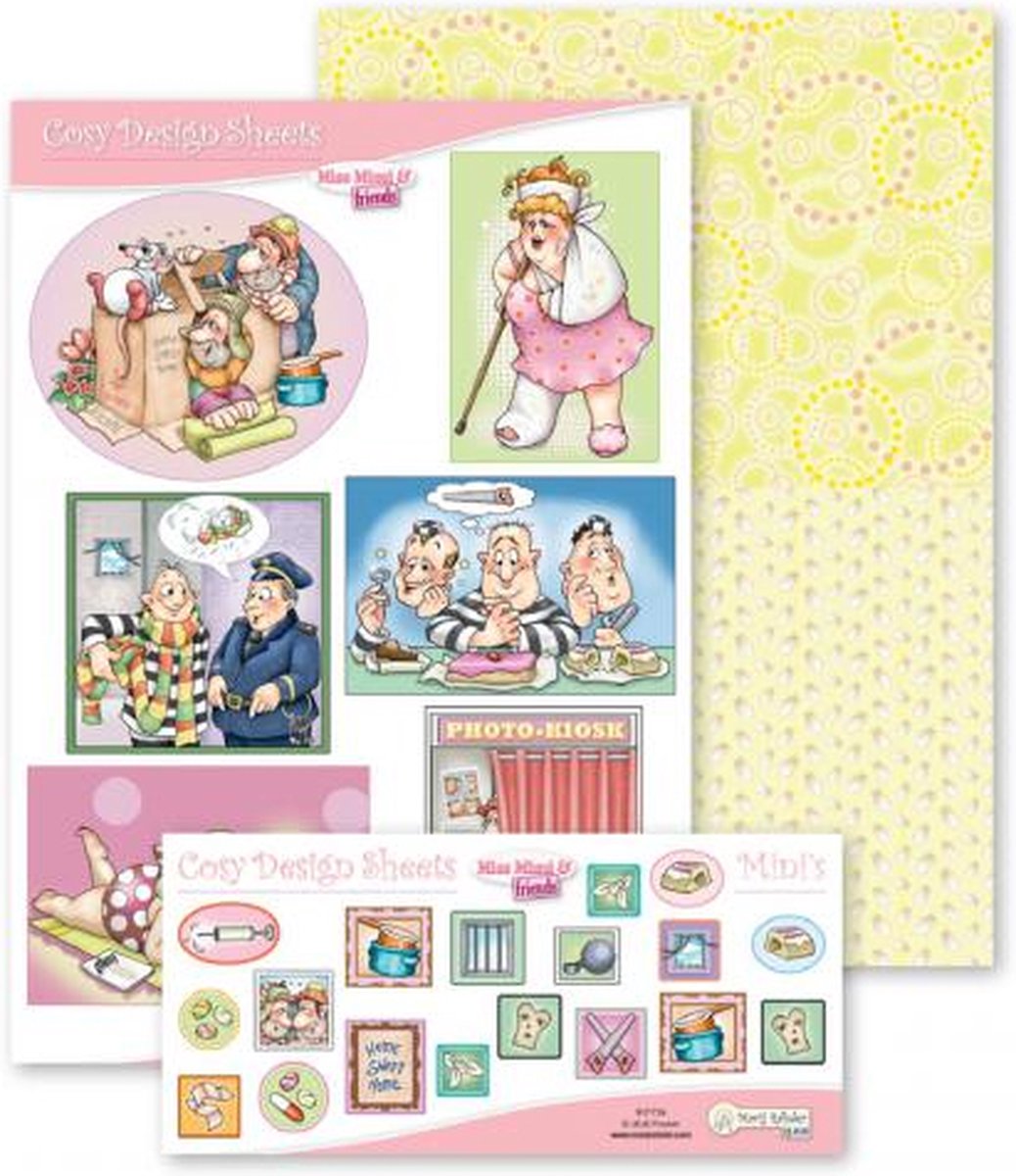 MRJ Cosy Design Sheets pack, Miss Mimi & Friends, 3 sheets | bol