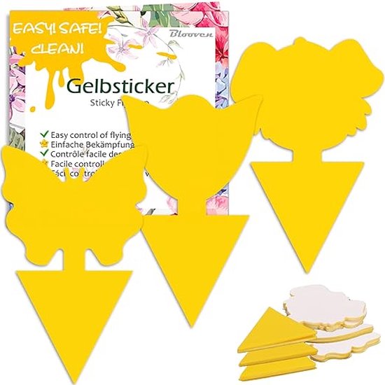 Vliegenvangers, 30 Stuks Kleverige Vliegenvallen, Gele sticker, Gele ...