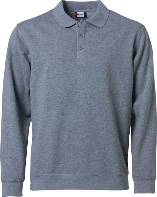 Clique Basic Polo Sweater 021032 - Grijs-melange - XXL | bol