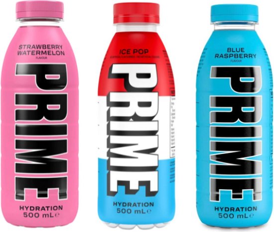 PRIME Hydration Drink - 3-Pack - Ice Pop - Tropical Punch - Strawberry ...