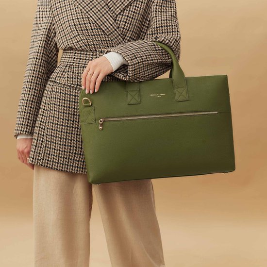 Isabel Bernard Honoré Dames Laptoptas Leer - Groen | bol