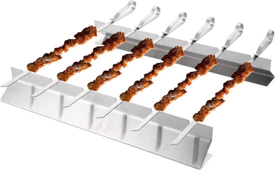 6 stuks grillspiesen, roestvrij staal, robuuste sjaslikspiesen met ...